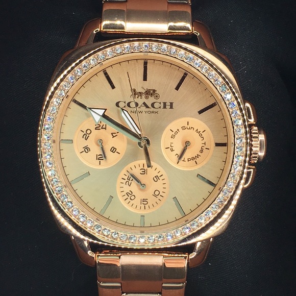 Coach | Accessories | Coach Tristen Boyfriend Rose Gold Glitz Watch ...